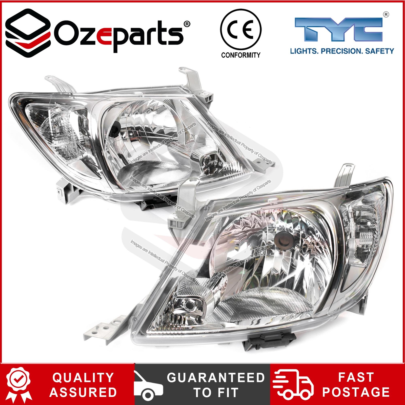 Set Pair LH+RH Head Light Lamp For Toyota Hilux Ute 2008~2012 2WD / 4WD ...