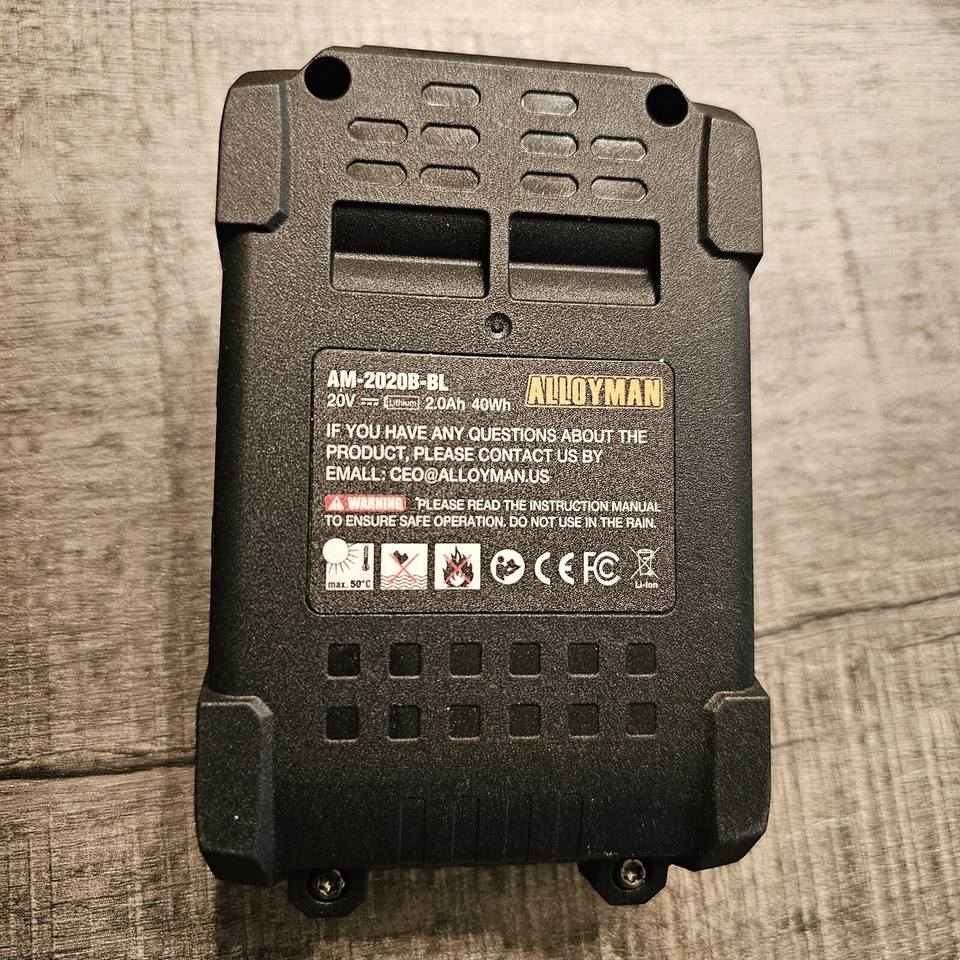 NEW ALLOYMAN 20V MAX 2.0AH REPLACEMENT BATTERY 40WH AM-2020B-BL FOR ...