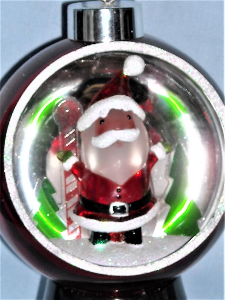 Santa Claus Ball Light-Up Ornament Plastic Vintage - Plugs Into ...