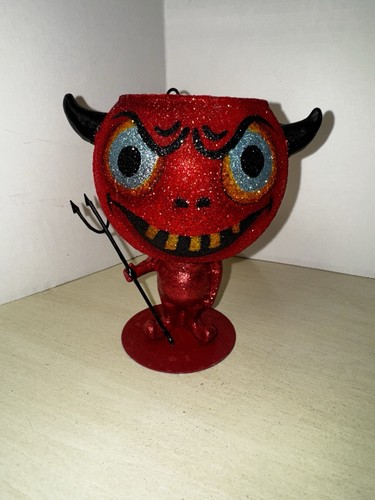 Department 56 Glitterville Halloween Devil Demon Glass Tea Light Candle ...