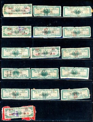 Philippines Selection of 16 Used Internal Revenue Stamps (10-C256) | eBay