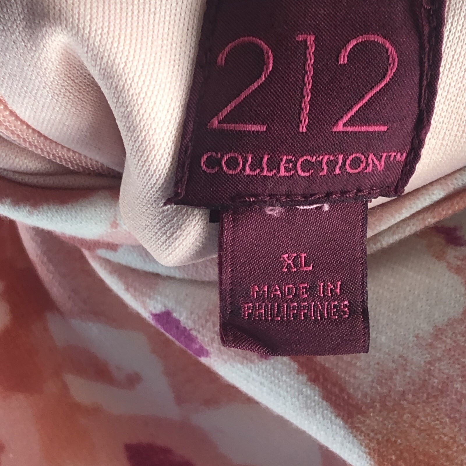 212 Collection Fit Flare Dress Size 12 Peach Pink White Watercolor ...