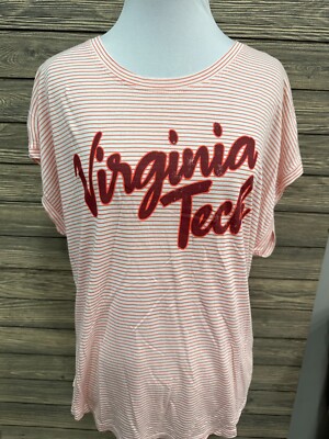 NWT Camp David Virginia Tech Striped Short Sleeve NCAA Shirt Medium | eBay
