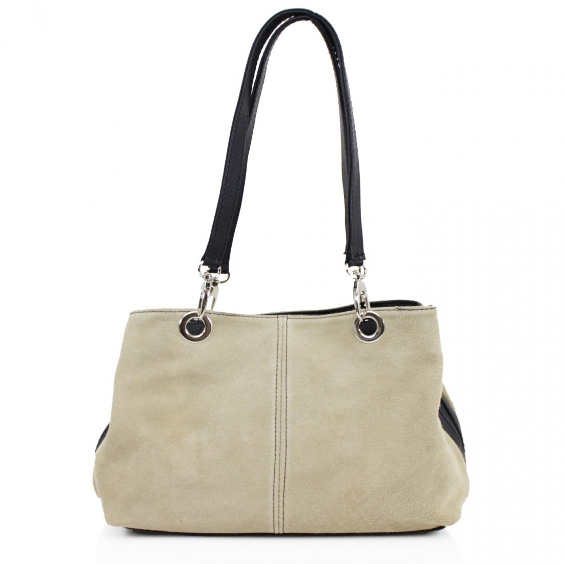 Ladies Three Compartment Style Suede Leather Shoulder Bag Women ...