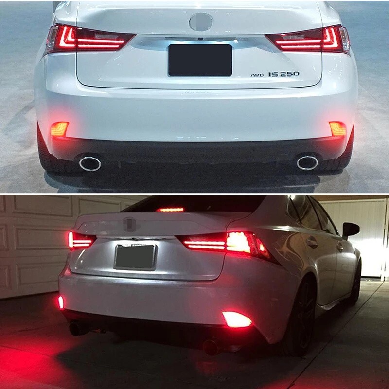 Red Lens Rear LED Bumper Reflector Signal Brake Light For Lexus IS250 ...