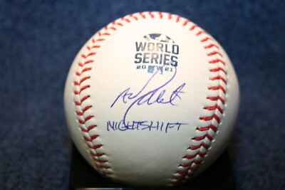 AJ MINTER AUTOGRAPHED 2021 WORLD SERIES BASEBALL ATLANTA BRAVES "NIGHT ...