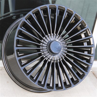 Set(4) 19X8.5/19X9.5 5X112 Gloss Black Wheels Benz C250 C300 C350 E250 ...