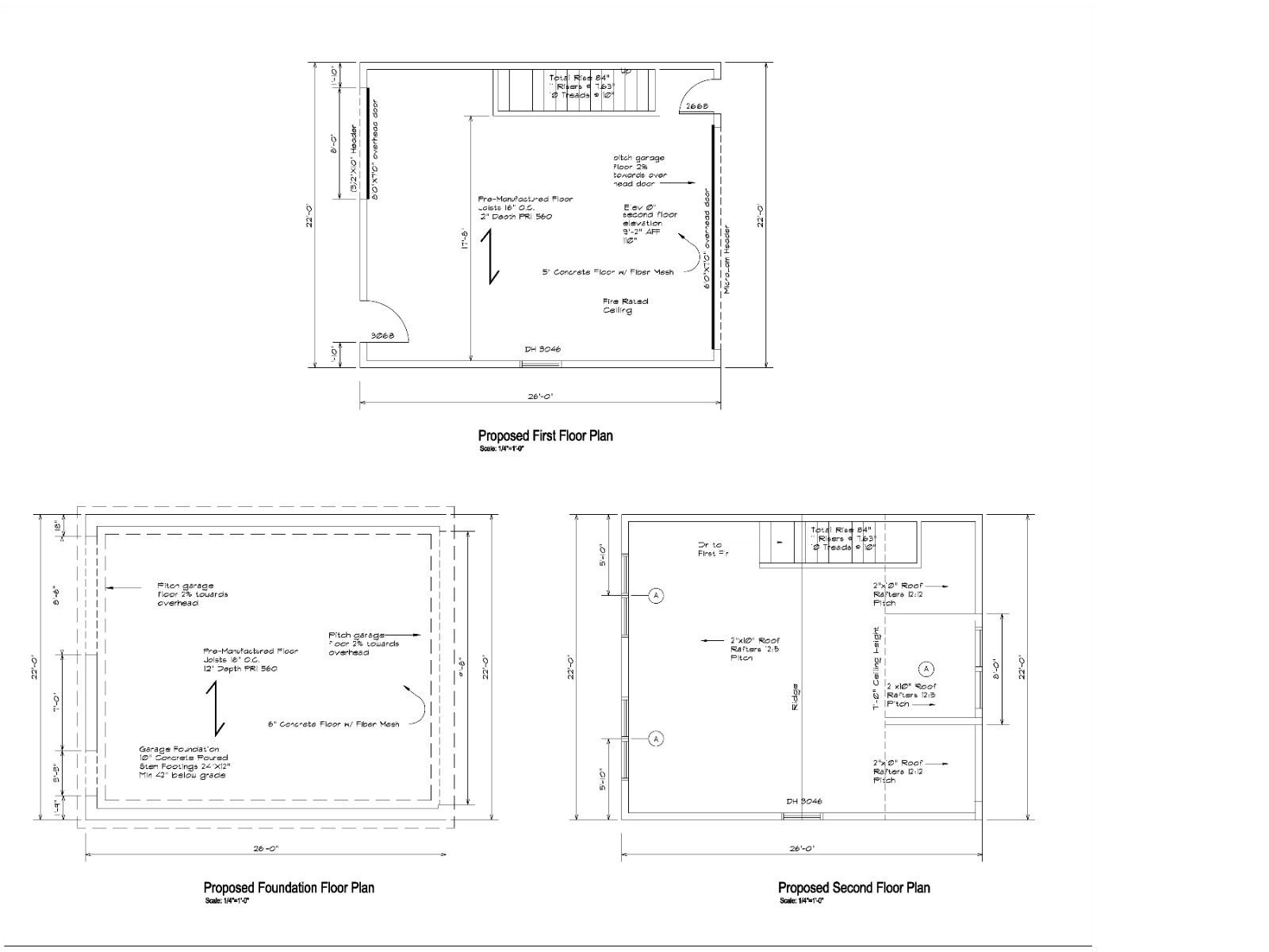 22'X26'- 26'X22' GARAGE PLANS GABLE ROOF GABLE END GARAGE PLANS 20-2226 ...