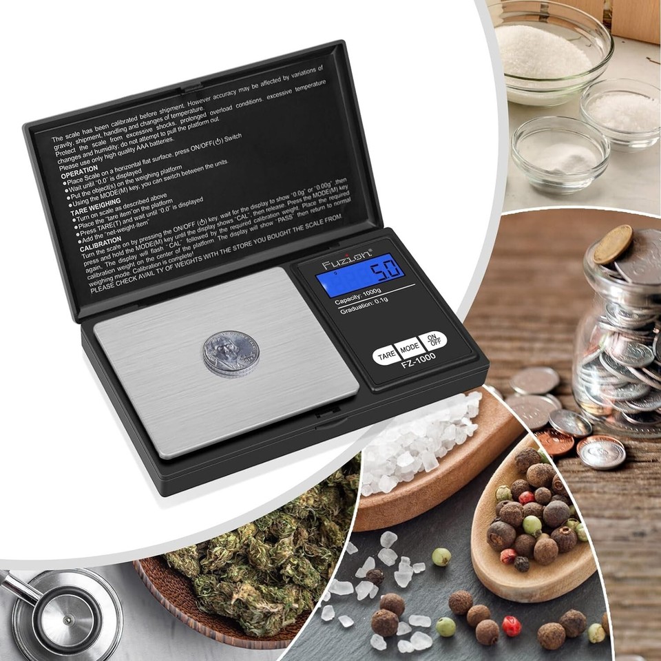 Precision Pocket Scale 1000G X 0.1G, Elite Digital Gram Scale Small ...