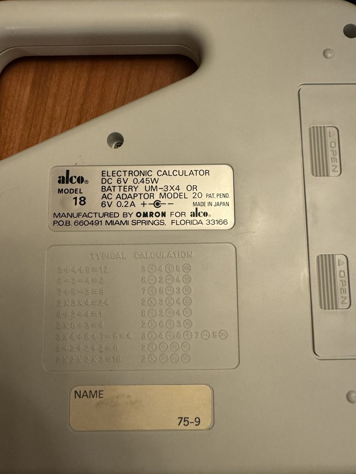 Mickey Math Electronic Calculator Vtg Model 18 Omron Alco Good working ...