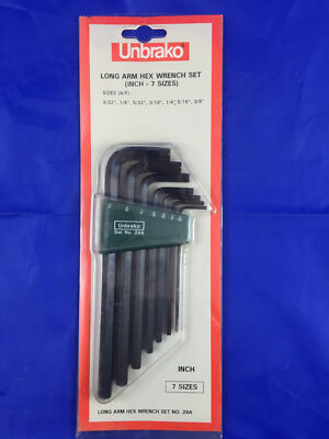 Unbrako Allen keys Allan Alan Long Arm Hex Wrench Set Imperial Tool 28A ...