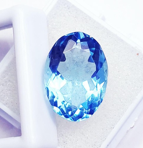 Blue Topaz 10.00 Ct Certified Oval Shape Loose Gemstone With Free Gift ...