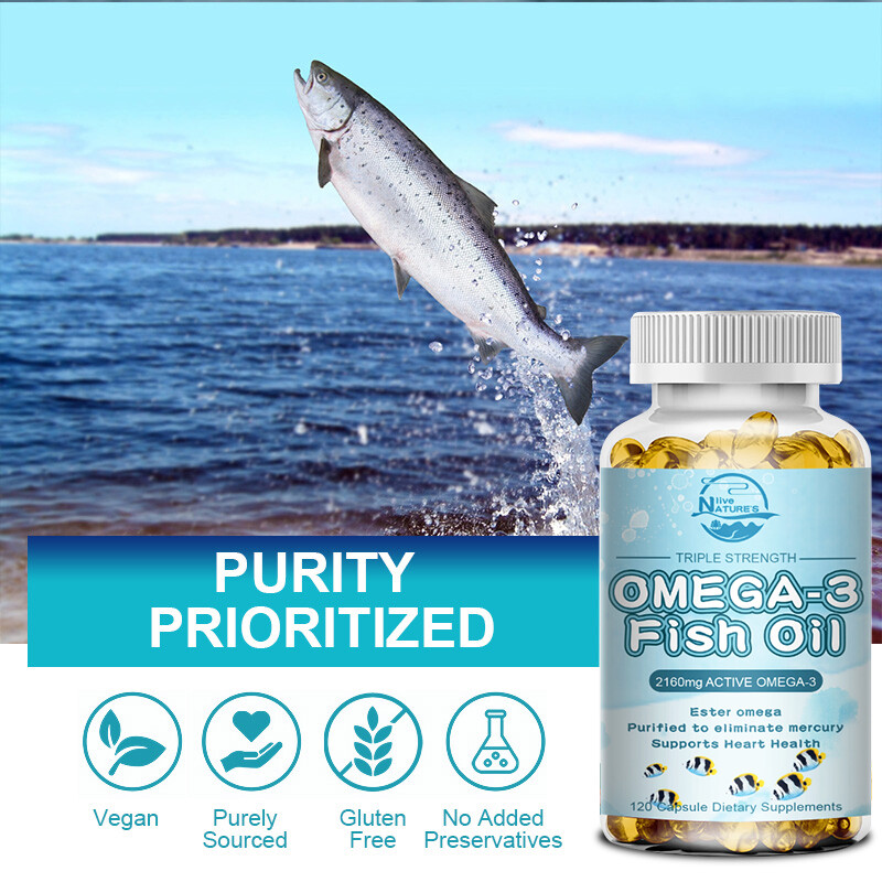 Omega 3 Fish Oil Capsules 3x Strength 1296mg EPA & DHA, Highest Potency ...