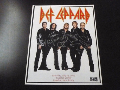 Def Leppard Signed Group Photo 2007 Camden NJ ILAA | eBay