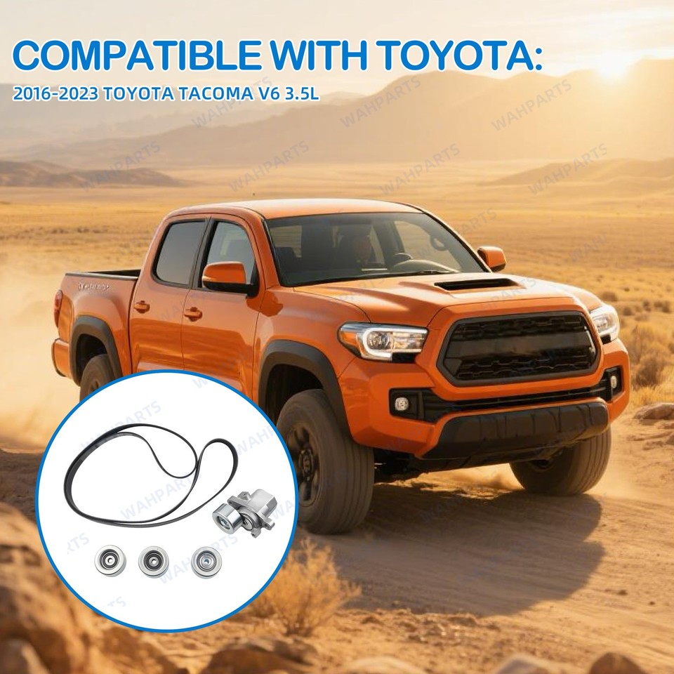 For 2016-2023 Toyota Tacoma 3.5L Drive Belt Tensioner and Pulley Kit ...