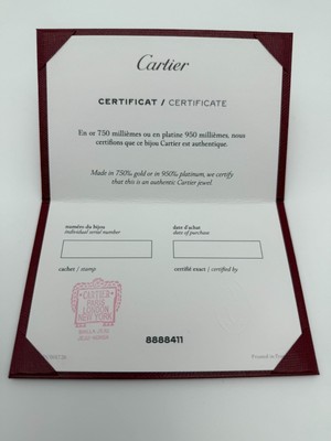 Cartier Certificate of Authenticity Blank Stamped + Red Folder Booklet ...