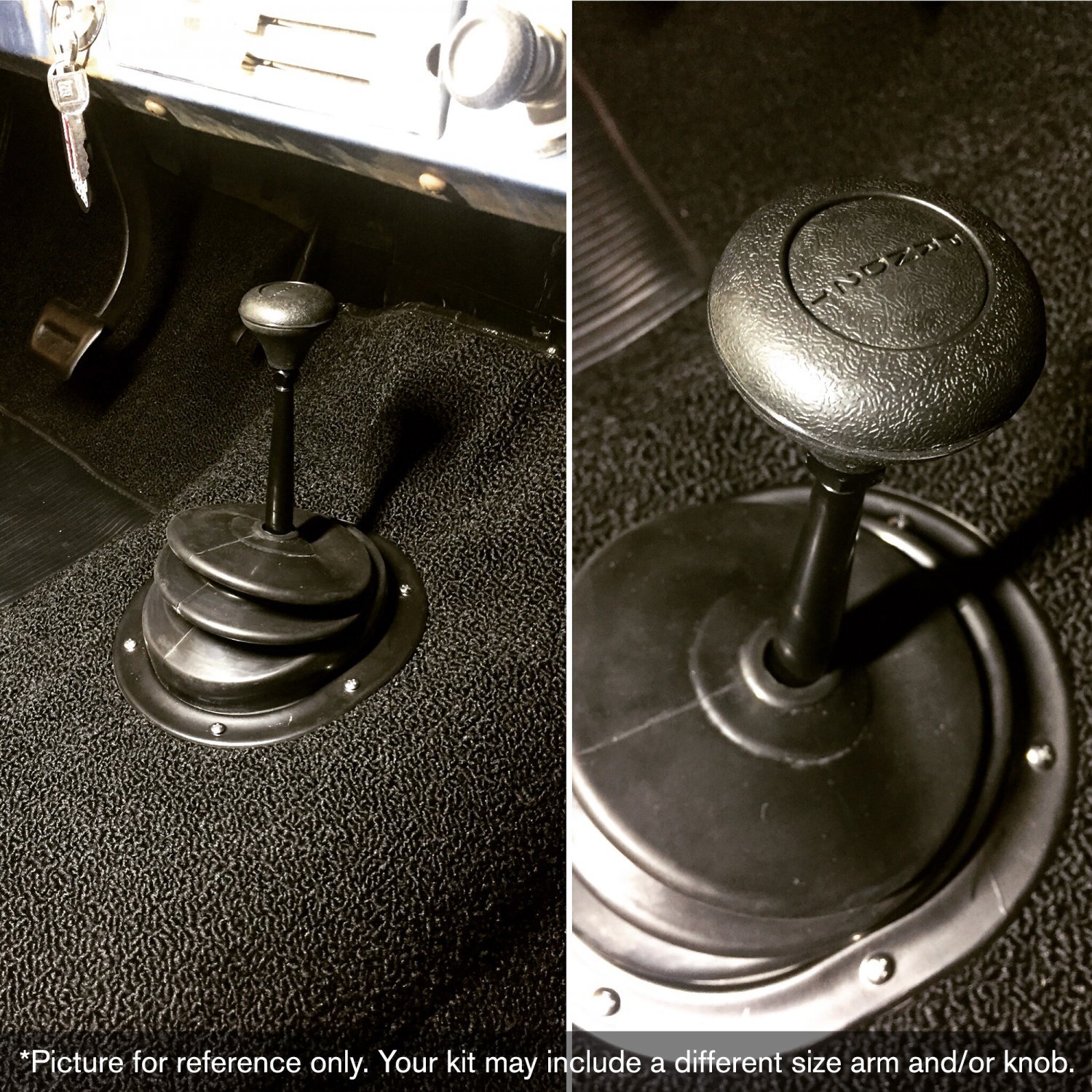 Fits Chrysler 727 Side Action Shifter Kit 6" Black Arm w/ Billet Knob ...