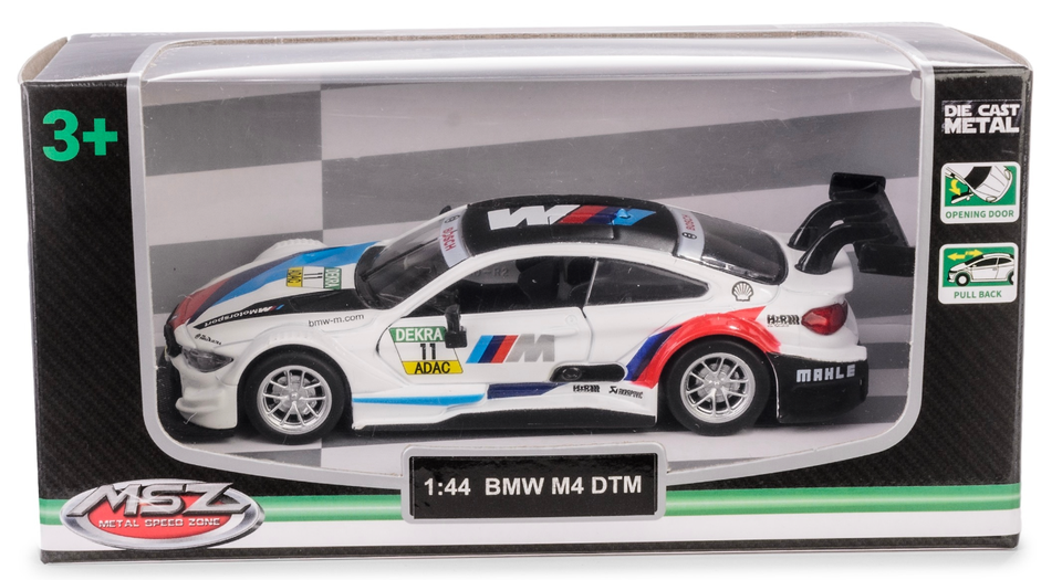 BMW M4 DTM Dekra Germany Rally Car Model White Diecast 1:44 MSZ Opening ...