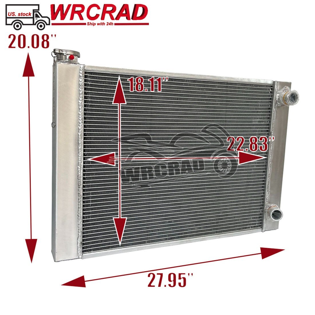 28" x 19" Double Pass Radiator Fit Chevy SBC 350 Racing Universal ...