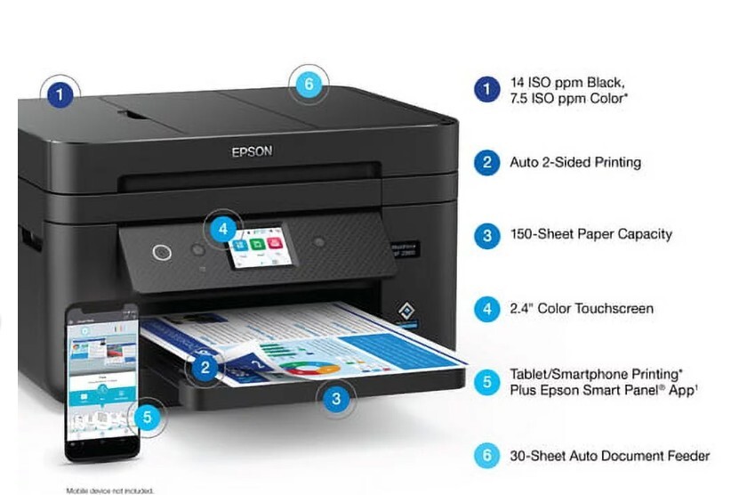 Epson WorkForce WF-2960 Color Inkjet All-In-One Printer - C11CK62201 ...