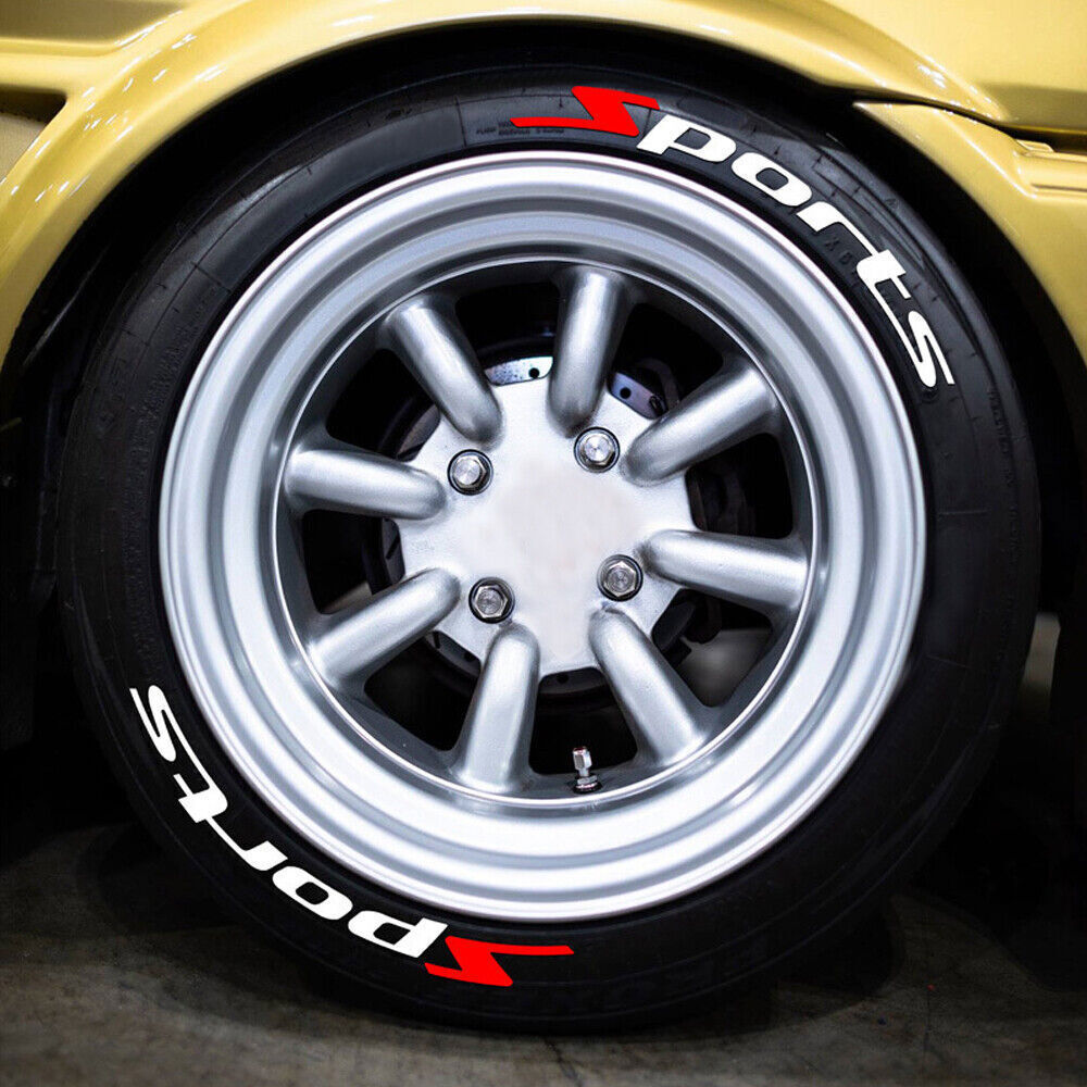 Car Accessories 3D Letters Rubber Sticker Set Car Tire Wheel Sticker ...