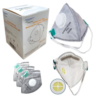 1 - 20 x FFP3 valved Flat Fold Dust mask EN149 Suitable for ...