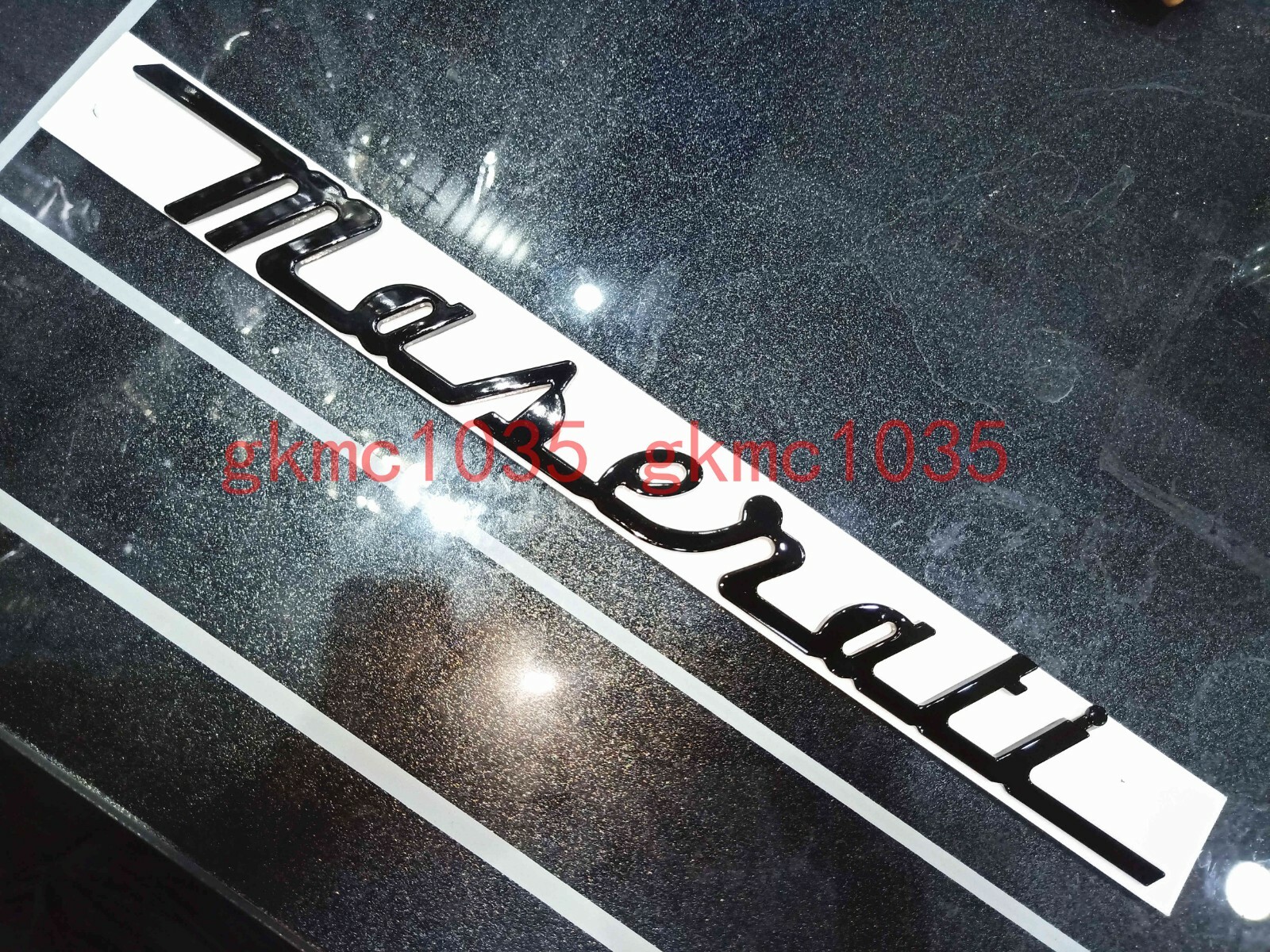 Maserati Nameplate Glossy Black Trunk Emblem Badge Ghibli Quattrop ...