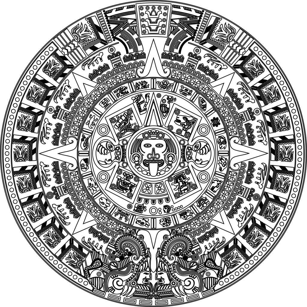 Aztec Sun Stone Calendar Mesoamerica Photo Poster Art Print 24 x 24 in ...