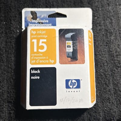 Genuine HP Inkjet Ink Print Cartridge 15 Black New In Package Expired ...