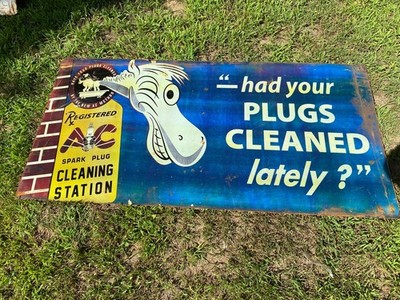 AC Spark plug Metal Sign Chevrolet Service Sign Chevy Parts Sign GM ...