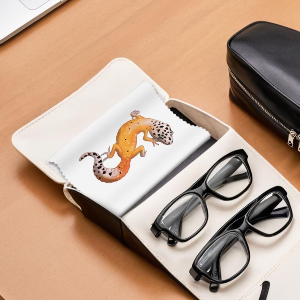 2 x 'Leopard Gecko' Microfibre Lens / Glasses Cleaning Cloths ...