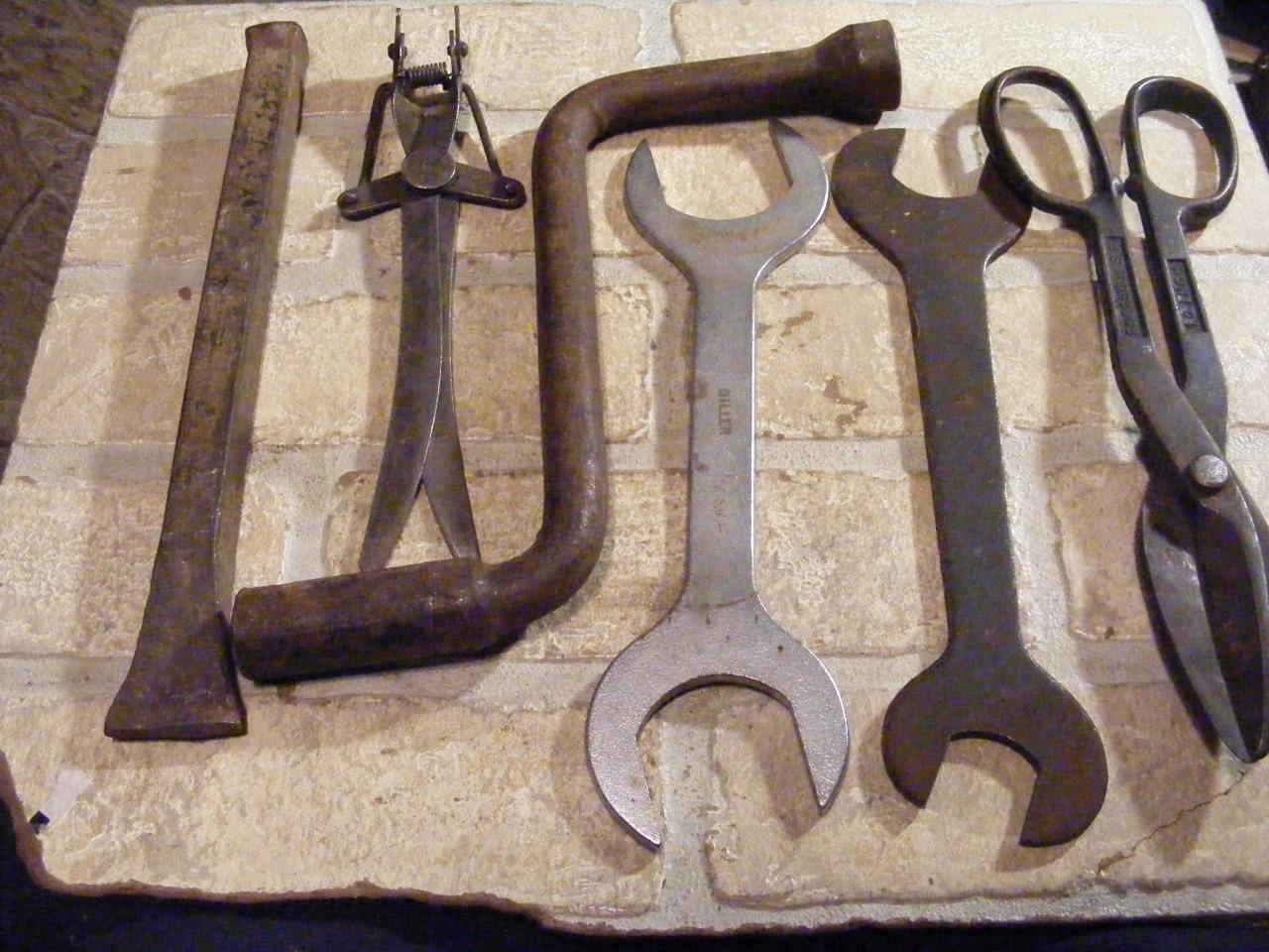 6 Used Tools Artisan Metal Shears, Giller Wrench, Peerless Pliers, Cold ...