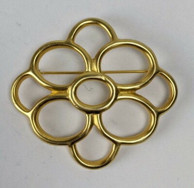 X Older Rare Nice Large Gold Color Pin 2 7/8 Inches by 2 1/2 Inches | eBay