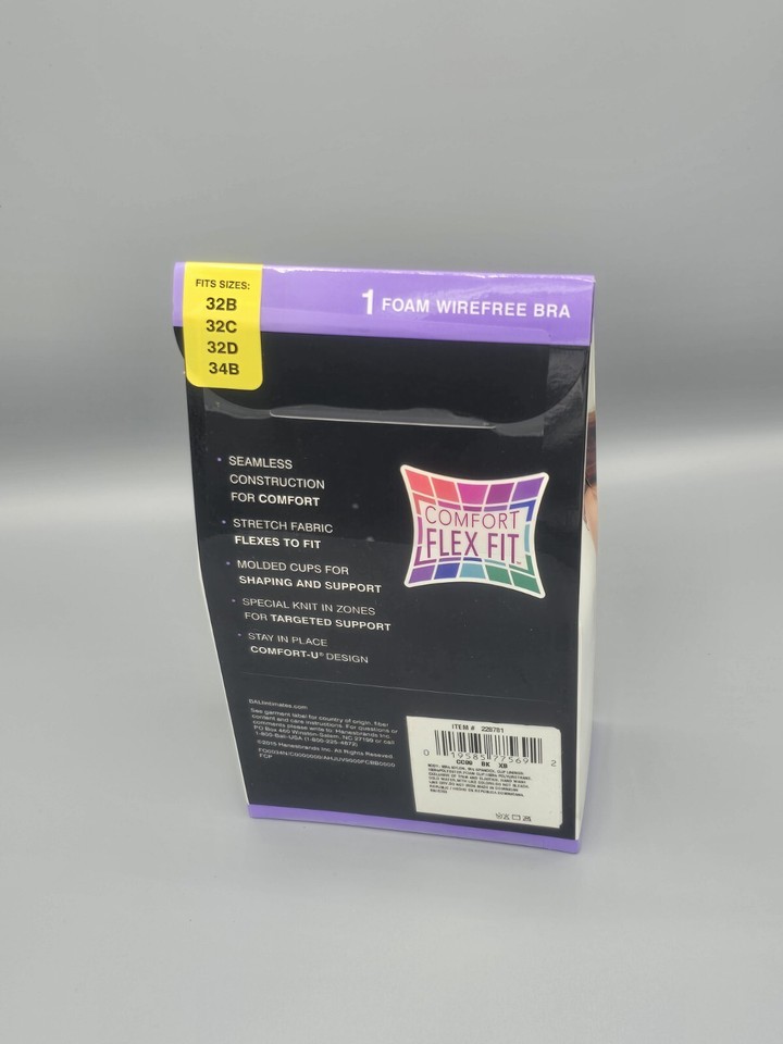 Bali 228781 Women's Comfort Revolution Black Wirefree Fits: 32B,32C,32D ...