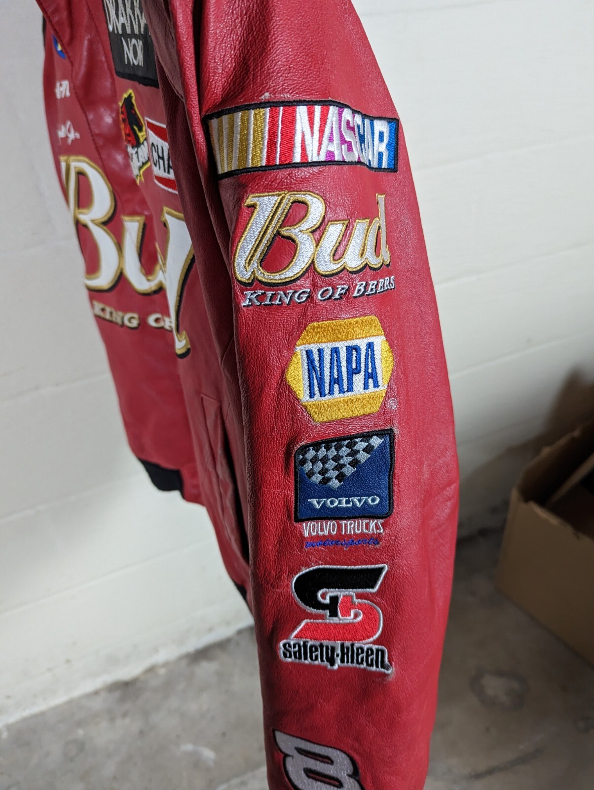 Vintage Dale Earnhardt Jr Leather Red Nascar Jacket C… - Gem