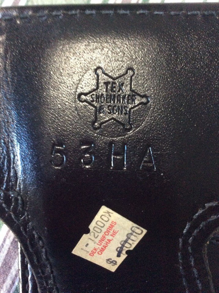 Tex Shoemaker & Sons 53HA Black Leather Holster Tactical RH | eBay