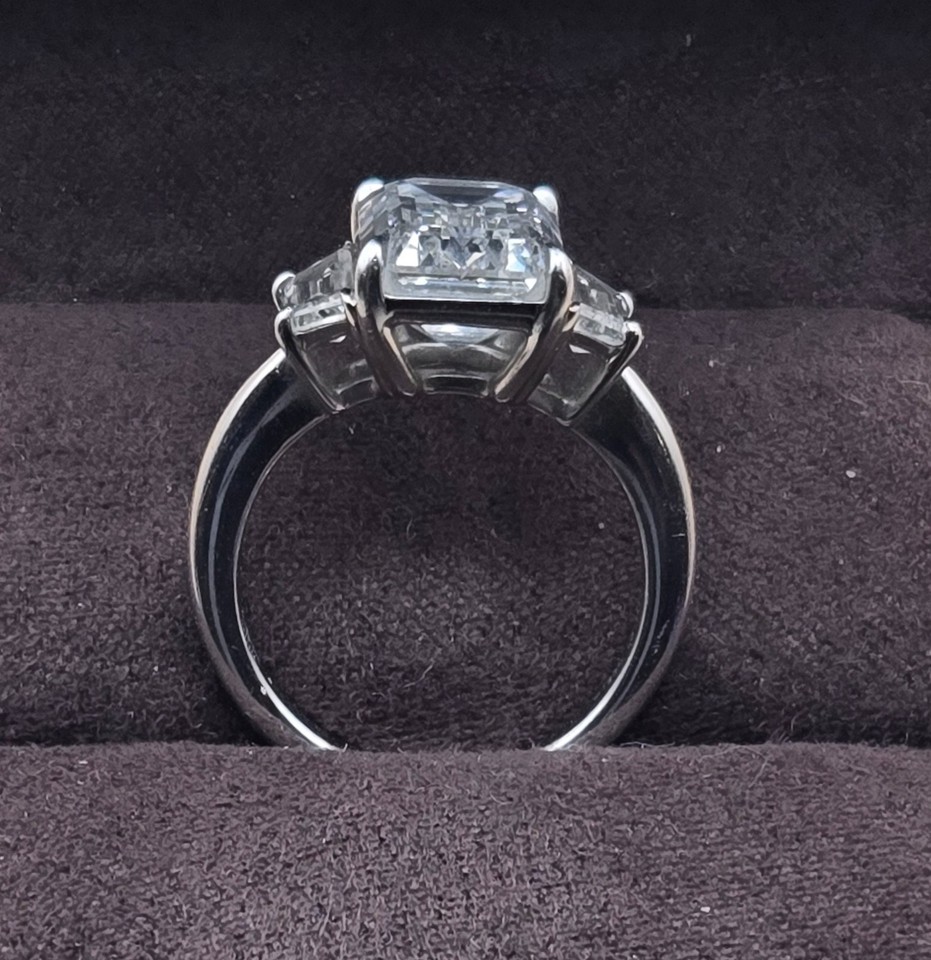 4 Ct Emerald-Cut VS1 Lab Grown Diamond Engagement Ring Platinum | eBay