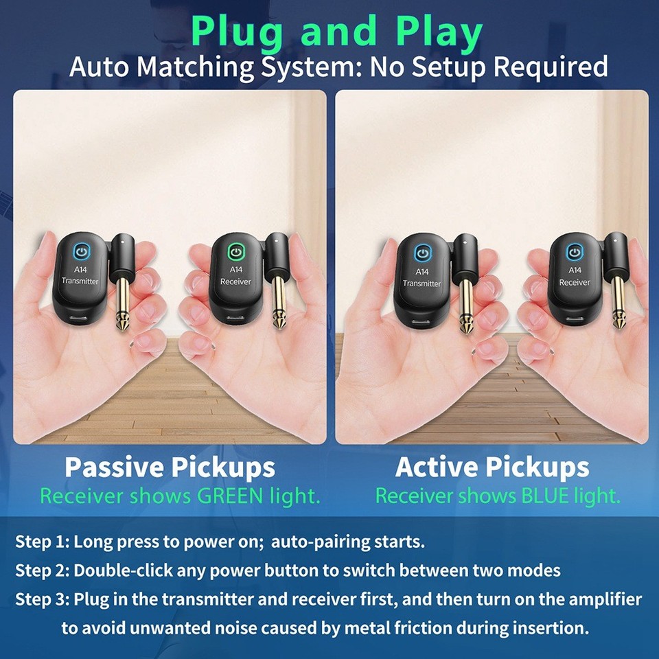 A14 Transmission Guitar Electric Blowpipe 2.4 Receiver Transmitter 6. ...