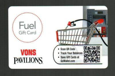 VONS / PAVILIONS Shopping Cart & Fuel Pump 2012 Gift Card ( $0 - No ...