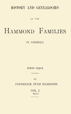 History and Genealogies of the Hammond Families in America; | eBay
