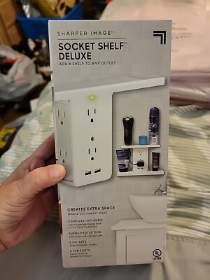Sharper Image Socket Shelf 6 Outlets 2 USB Ports Surge Protector 740275050408| eBay