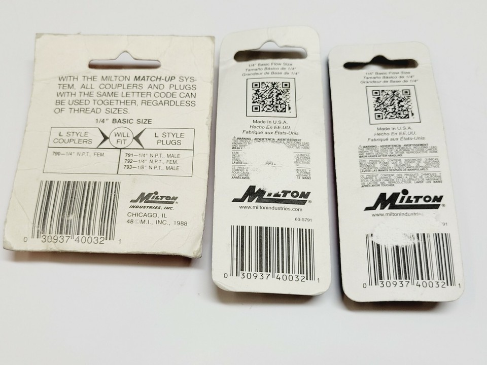 Milton L Style Coupler Plug S-791 1/4" 6pc | eBay