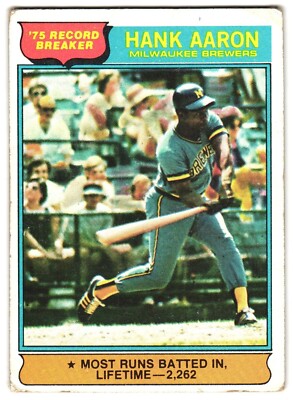 Hank Aaron 1976 Topps Card # 1 | eBay