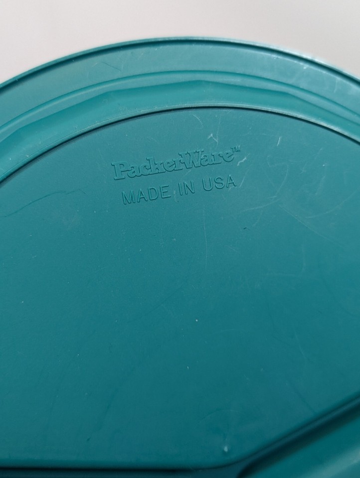 vtg Lot 12 Packerware plastic picnic 10.25" Compartment plates Teal ...
