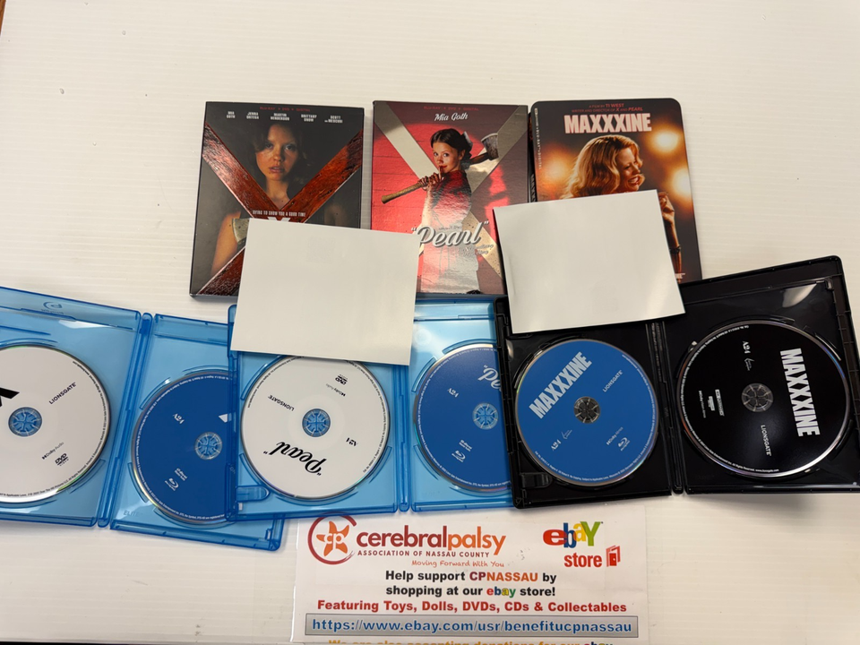 Ti West X Trilogy - X (BR & DVD), Pearl (BR & DVD), & Maxxxine (BR & 4k ...