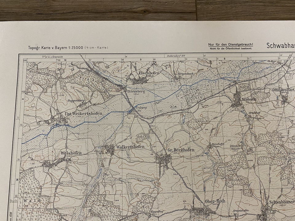 WWII WW2 Original German Map! 1939 Dated Map Near Munich! | eBay