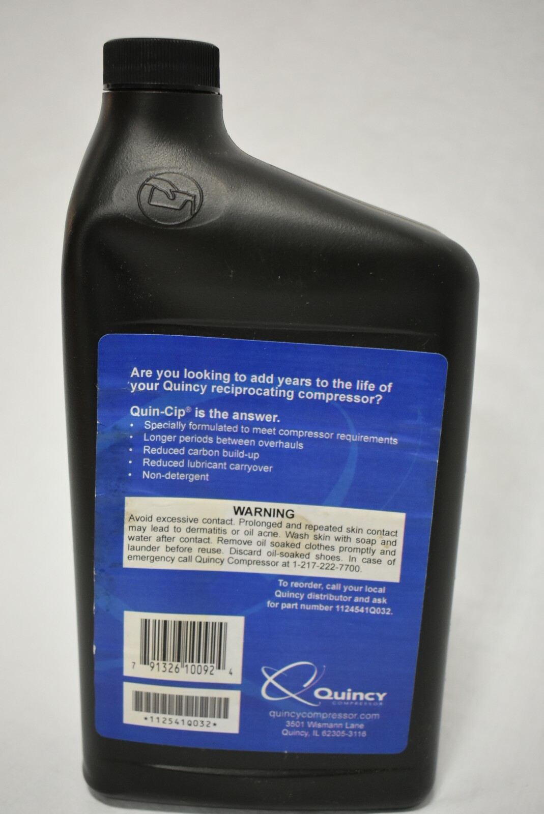 Quincy Quin-Cip Reciprocating Compressor Lubricant- ISO-32 SAE 10 CASE ...