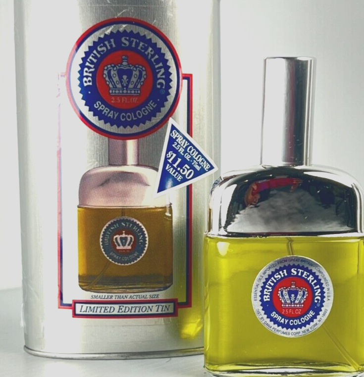 BRITISH STERLING Spray Cologne by Dana -2.5 oz in LTD ED Collectible ...