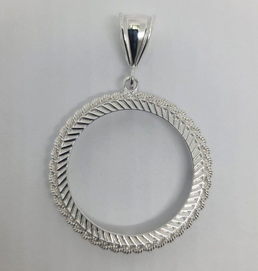 925 Sterling Silver Coin Bezel 37mm Centenario 50 Peso Replica ...