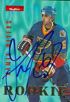 Jamie Rivers autographed Hockey Card (St. Louis Blues) 1996 Skybox ...